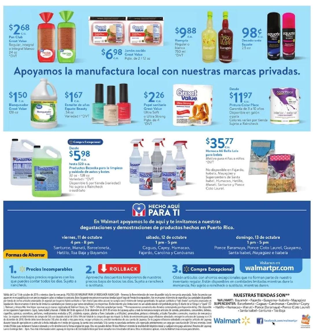 Shopper Walmart 2 de Octubre al 15 de Octubre de 2019